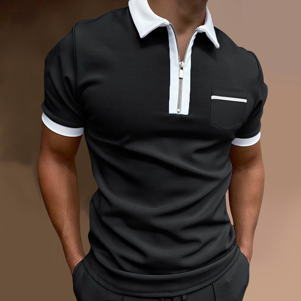 Casual and Comfortable Men's Colorblock Sports Polo Shirt ...